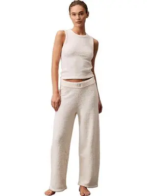 Calvin Klein Plush Sweater Sleep Pants Ivory