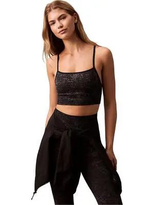 Calvin Klein Sport Seamless Print Sports Bra - Black Beauty