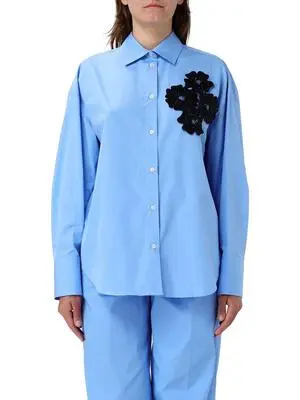 MSGM Embellished Shirt - Gnawed Blue