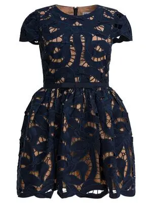 SELF-PORTRAIT Short Bow Dress - Blue