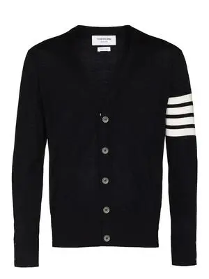 Thom Browne 4-Bar Wool Cardigan Blue