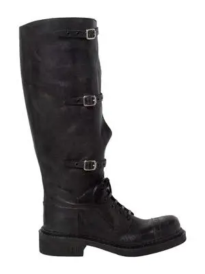 Miu Miu Multi-buckle Leather Boots - Black