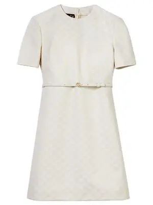 Gucci Gg Cotton Gabardine Dress - Beige