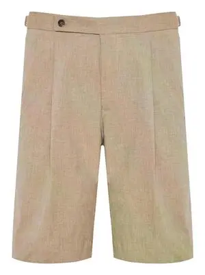 Incotex Pleated Cotton Shorts - Neutrals