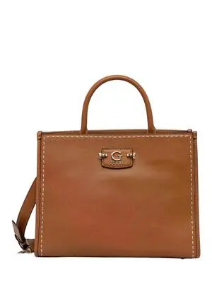 Guess Logo-lettering Tote - Brown