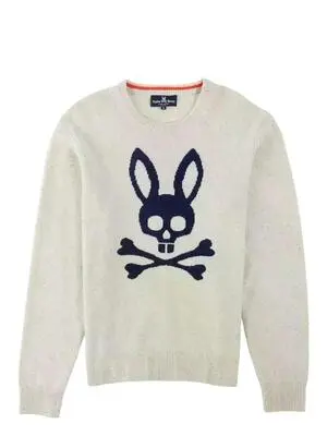 Psycho Bunny Jacquard Logo Sweater - White