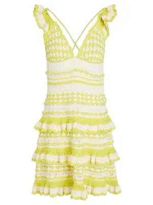 ZIMMERMANN Ruffled Crocheted Mini Dress