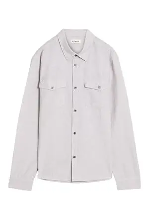 FRAME Pinstriped Cotton Oxford Shirt - White