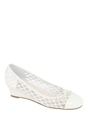 PAUL MAYER ATTITUDES Cap Toe Wedge Pump - Pearl