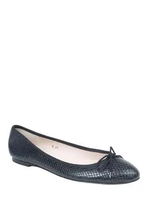 PAUL MAYER ATTITUDES Textured Ballerina Flats - Black