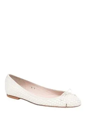 PAUL MAYER ATTITUDES Textured Ballerina Flats Ivory