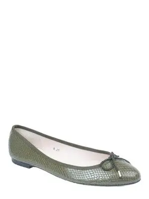 PAUL MAYER ATTITUDES Textured Ballerina Flats - Olive