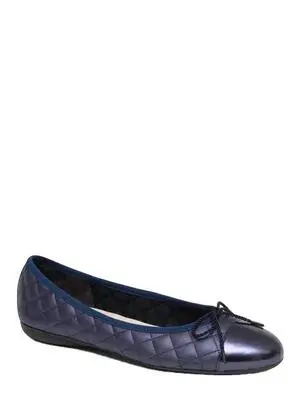 PAUL MAYER ATTITUDES Cap-Toe Quilted Ballerina Flat