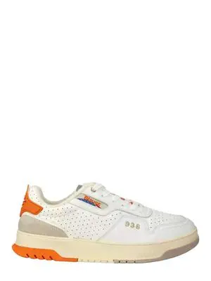 BLAUER. Leather Perforated Low Top Sneakers - White