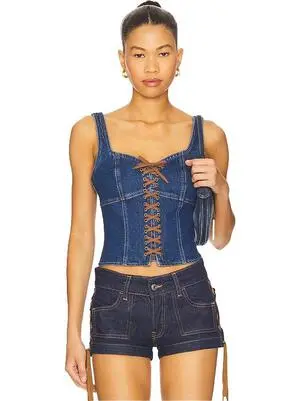 L'Agence Nayeli Corset Tank Top - Redford