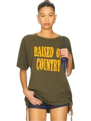 Daydreamer Raised On Country Merch Tee - Military Green