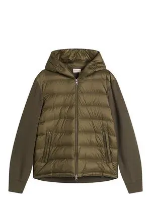 Moncler Hybrid Zip Through Hooded Jacket - Green