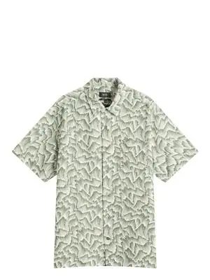 A.p.c. Roy Wave Print Shirt Sleeve Shirt - Dark Green