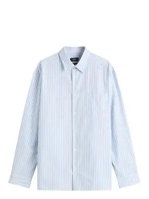 A.p.c. Malo Stripe Shirt - Light Blue