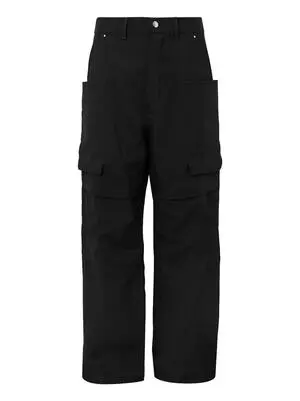 Rick Owens Stefan Wide-leg Grain De Poudre Wool Trousers - Black