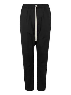 Rick Owens Tapered Cotton-blend Poplin Trousers - Black