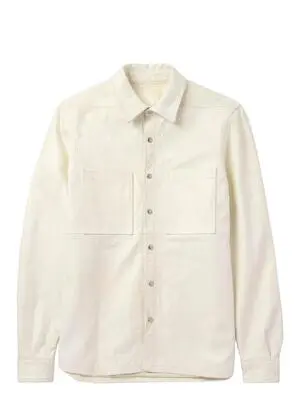 Rick Owens Leather Shirt Jacket - Neutrals