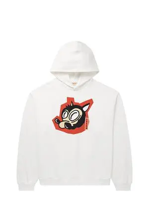 Marni Oversized Logo-appliquéd Printed Cotton-jersey Hoodie - White