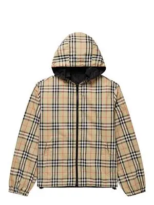 Burberry Reversible Checked Shell Hooded Jacket - Neutrals