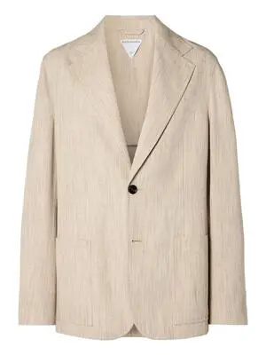 Bottega Veneta Oversized Woven Suit Jacket - Neutrals
