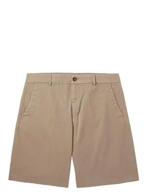 Canali Straight-leg Stretch-cotton Twill Bermuda Shorts - Neutrals