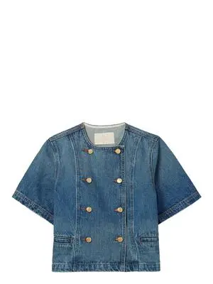 Ulla Johnson Serge Double-breasted Denim Jacket - Blue