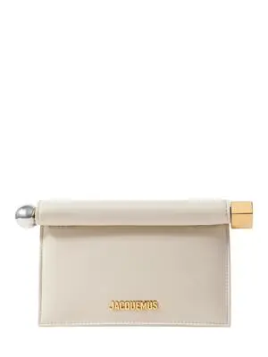Jacquemus Small Embellished Leather Clutch - Ivory