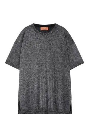 Missoni Oversized Metallic Knitted T-shirt - Silver