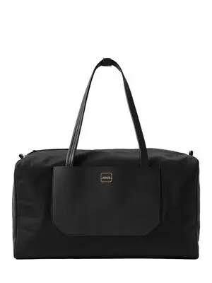 Khaite Leather-trimmed Shell Duffle Bag - Black
