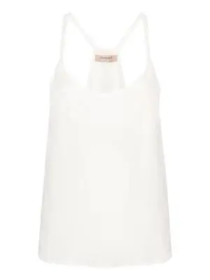 TWINSET V-neck Racerback Tank Top - Neutrals