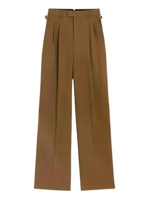Ami Pleated Wide-leg Trousers - Brown