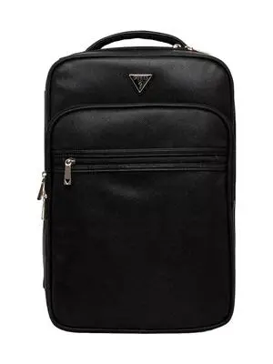 Guess Saffiano Leather Backpack - Black