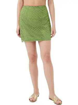 Trina Turk High-rise Lace Border Mini Skirt - Sogen Green