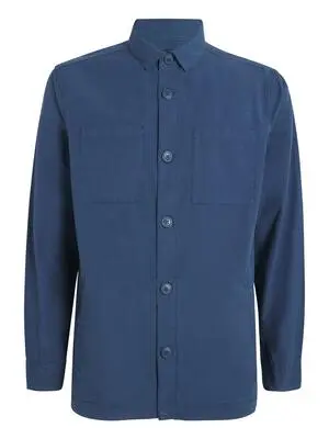 Barbour Cotton Ripstop Rickfell Overshirt - Navy