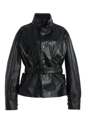MAISON MARGIELA Belted Coated-cotton Jacket - Black