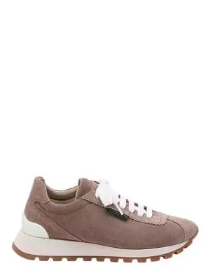 Brunello Cucinelli Suede Lace-up Sneakers - Brown