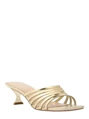 Michael Kors Haisley Kitten Heel Sandals Pale Gold