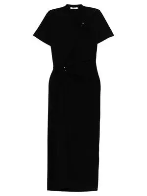 Rabanne Asymmetric Short Sleeve Dress - Black