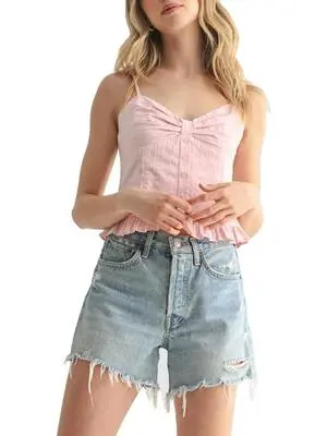 ALL IN FAVOR Bow Detail Button Camisole - Pink