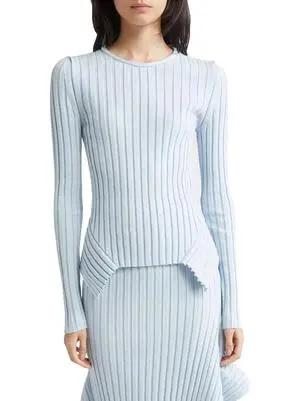 Stella McCartney Textured Rib Knit Sweater 4210 - Light Blue