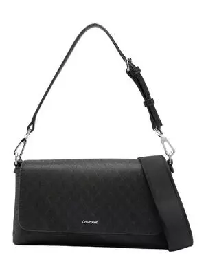 Calvin Klein Monogram-logo Shoulder Bag - Black