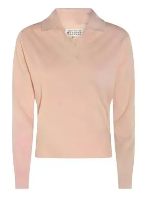 MAISON MARGIELA Wool V-neck Sweater - Pink