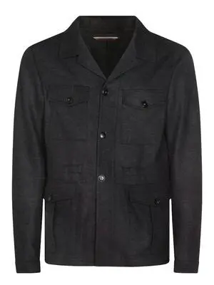 Canali Wool Shirt Jacket Grey