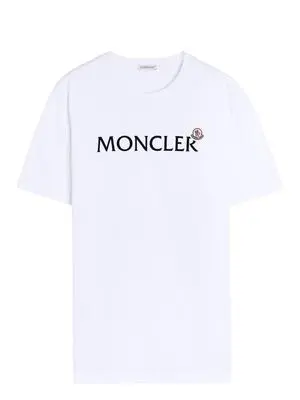 Moncler Logo Badge Cotton T-shirt - White