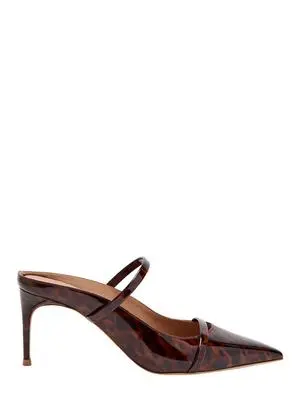 MALONE SOULIERS Aurora 70 Printed Patent Leather Mules - Leopard